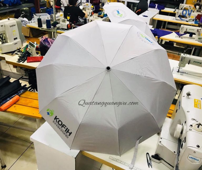 Ô Dù Quà Tặng In Logo Kofih Gập 3 Tự Động 2 Chiều